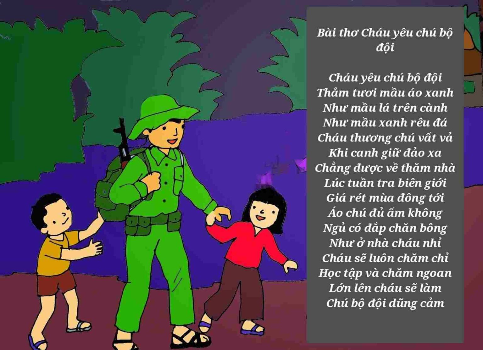 Bài Thơ Cháu Yêu Chú Bộ Đội [Nội Dung + Hình Ảnh + Giáo Án]