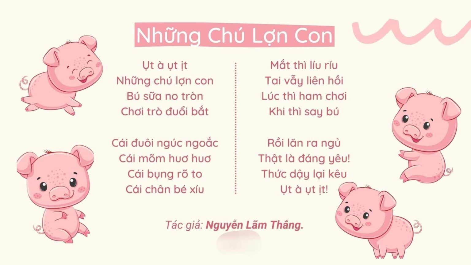 Bài Thơ Những Chú Lợn Con [Nội Dung + Hình Ảnh + Giáo Án]